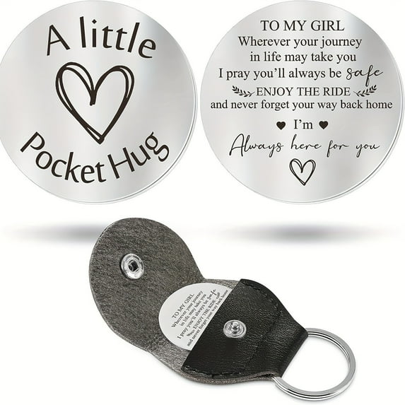 B Pocket Hug Token Keychain, With Inspirational Message And Metal ...