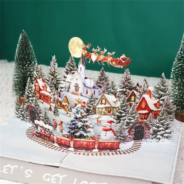 B Pop-Up 3D Christmas Card For Festive Greetings And Holiday Decor ...
