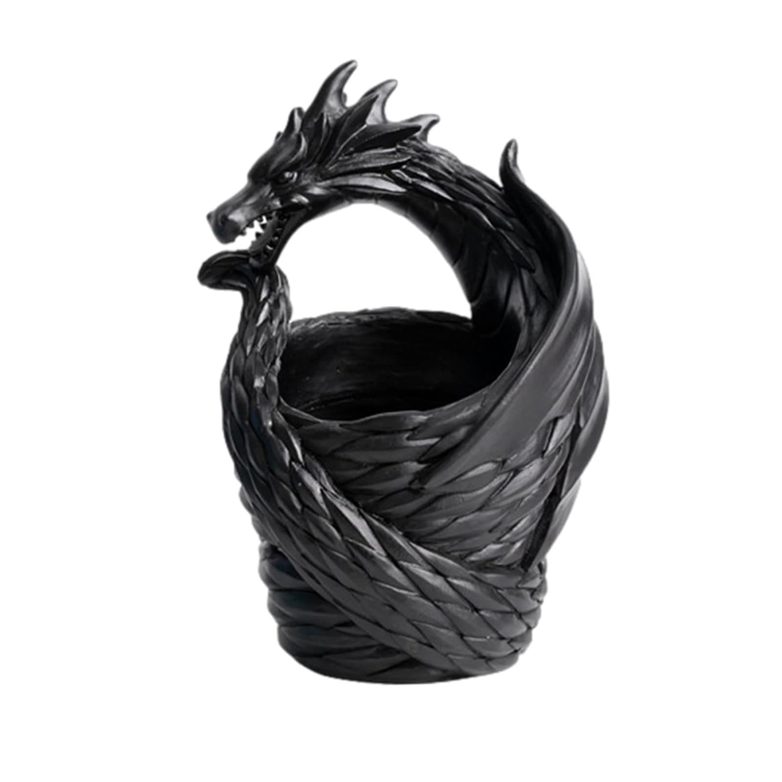 B Portable Decorative Vase Resin Dragon Flower Pot Home Desktop Garden ...