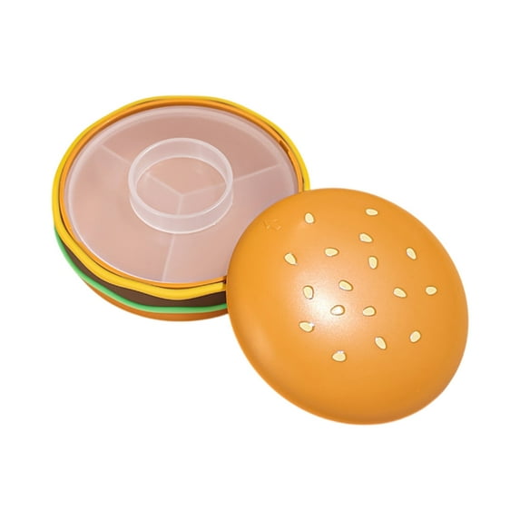B Portable Pill Case, Hamburger Shaped Box, Multi-Use Organizer With ...