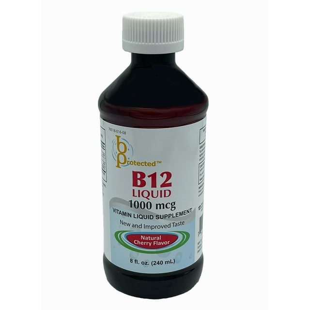 B Protected Vitamin B12 Liquid 1000Mcg/15ml 8oz - Walmart.com