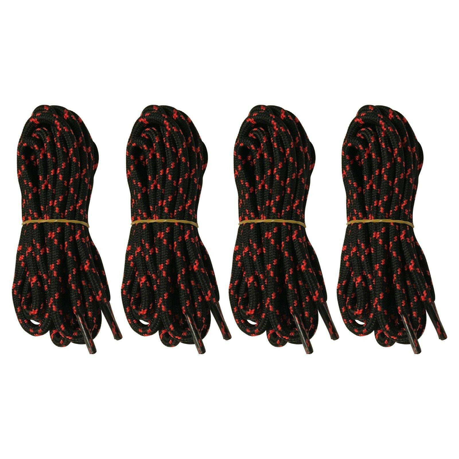 B&Q 4 Pairs 5mm Thick Heavy Duty Black Red Spot Hiking Work Boot Laces ...