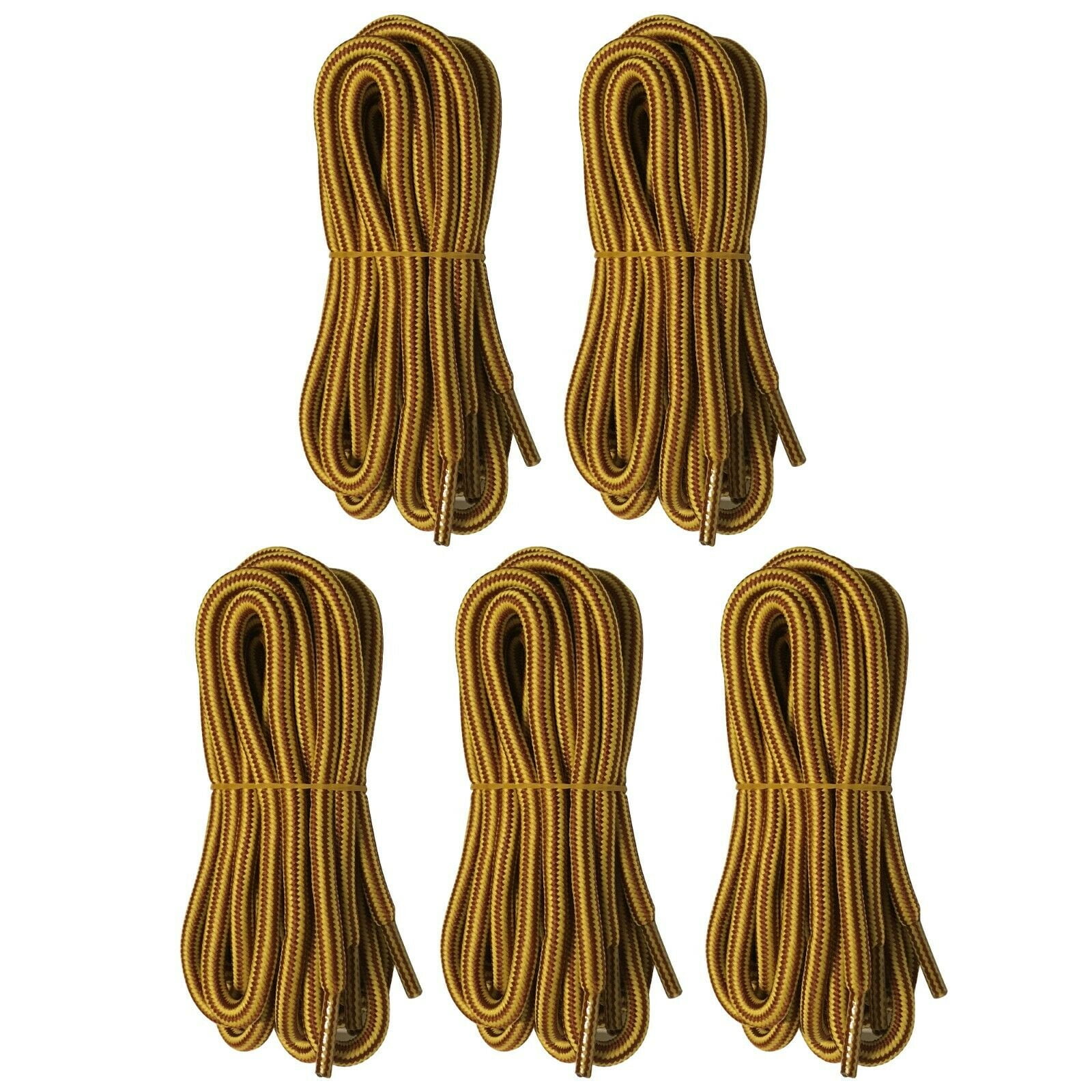 B&Q 5 Pairs 5mm Thick Heavy Duty Yellow Brown Boot Laces Shoelaces ...