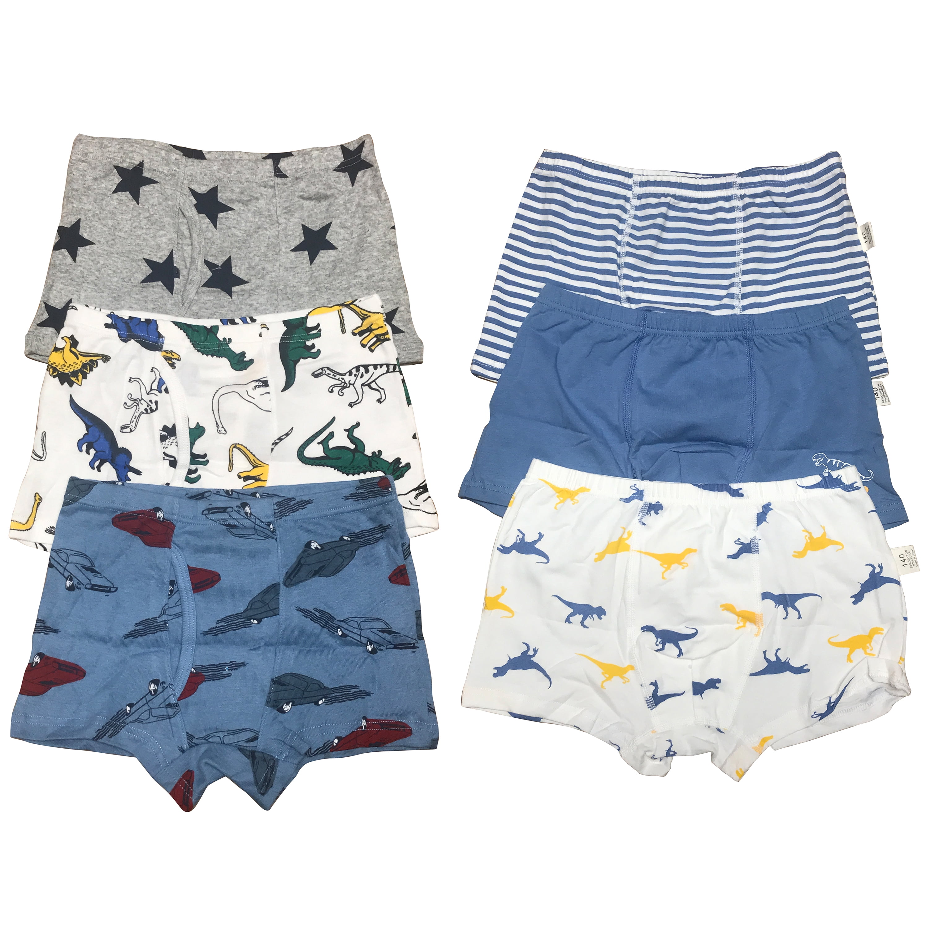 B&Q 6 PK Cotton Toddler Boys Boxer Briefs - Sizes 4T to 8T | Kids ...