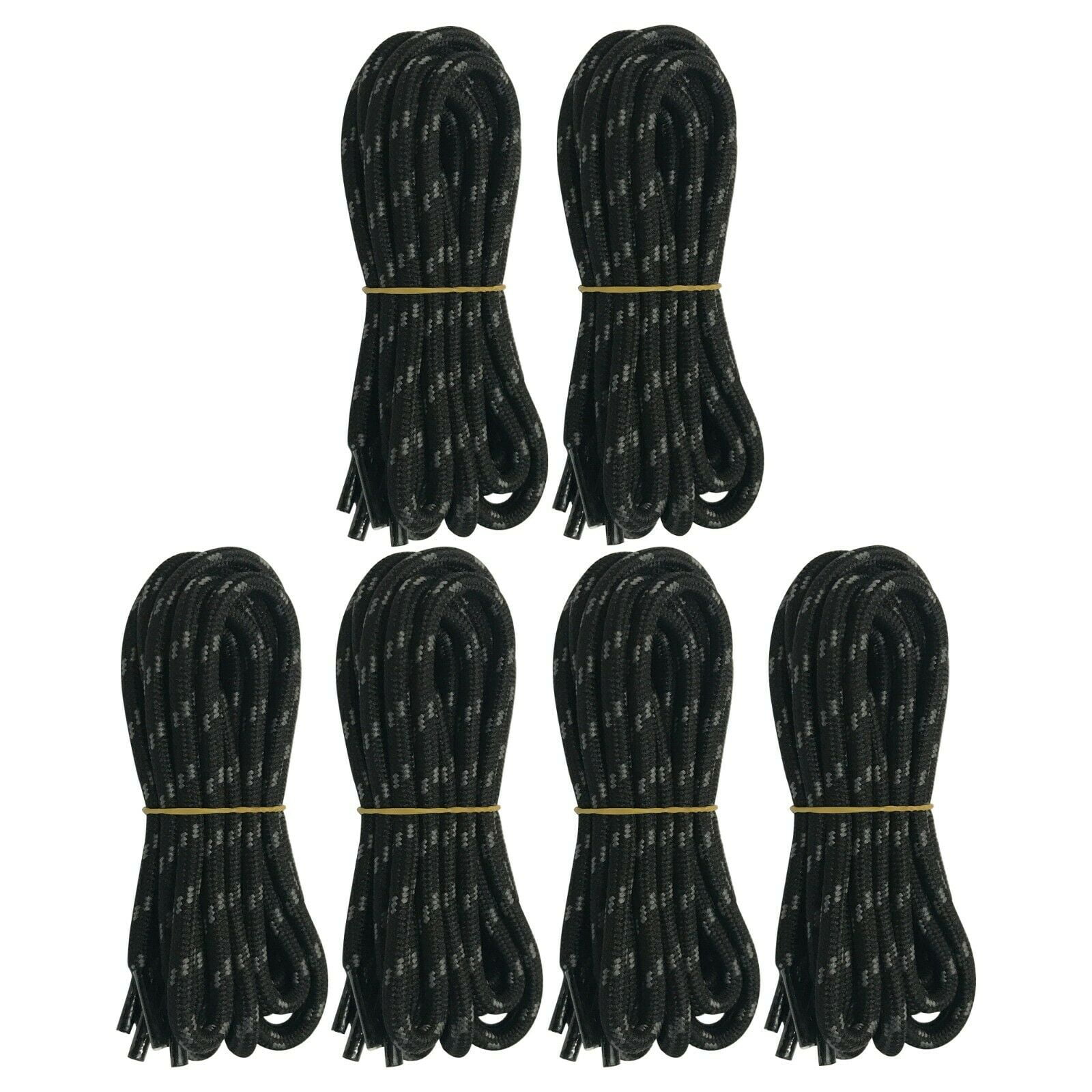 B&Q 6 Pairs 5mm Thick Heavy Duty Black Gray Spot Hiking Work Boot Laces ...