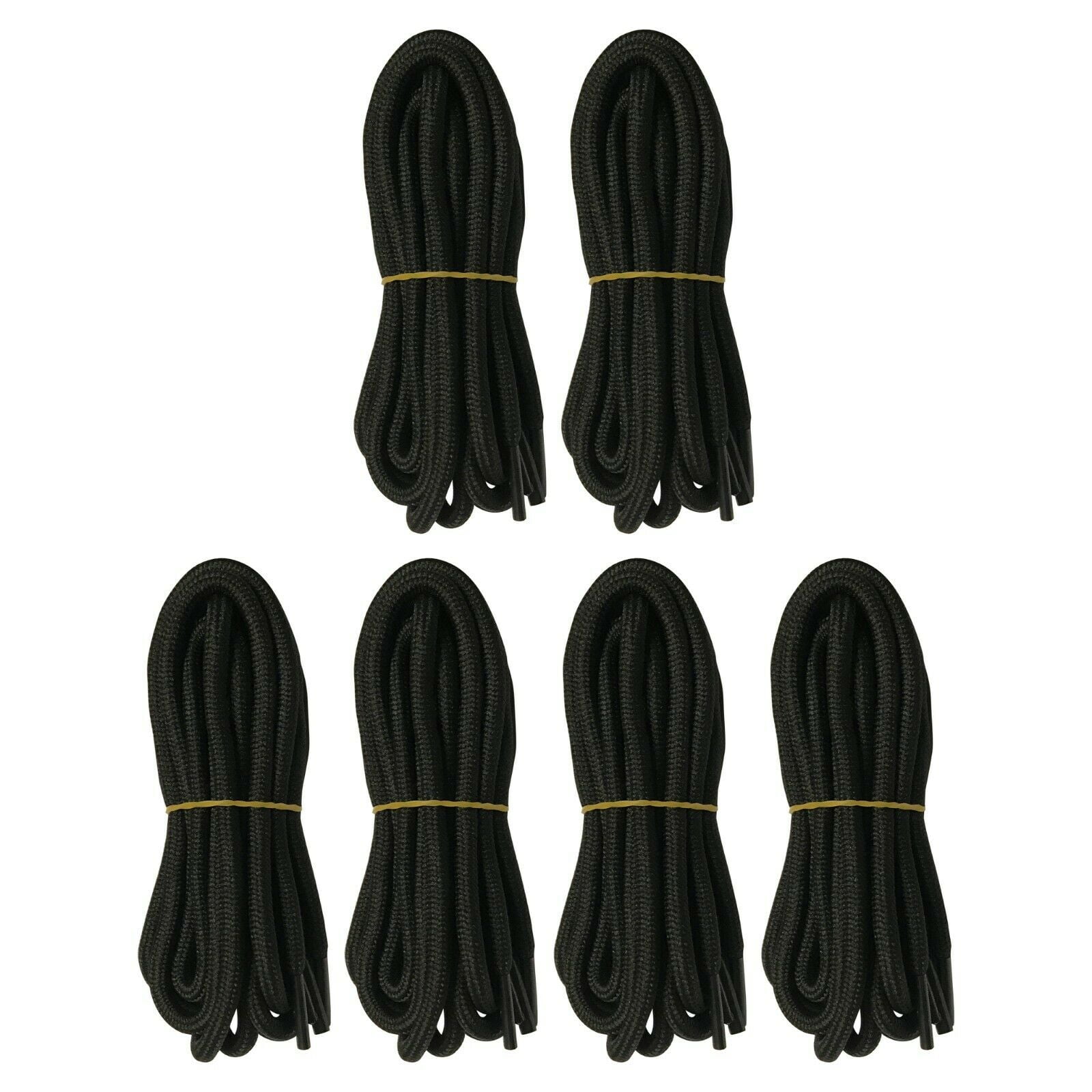 B&Q 6 Pairs 5mm Thick Heavy Duty Black Hiking Work Boot Laces Shoelaces ...