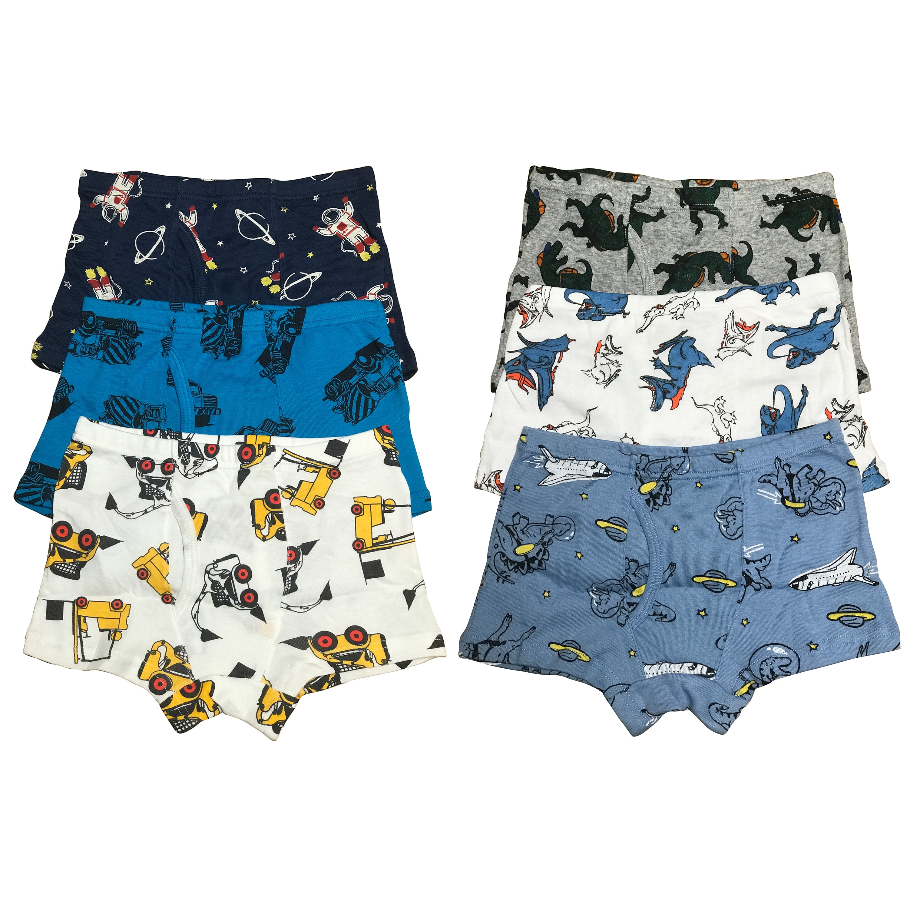 B&Q Cozy Cotton Boxer Briefs for Little Boys - 6-Pack Assortment ...