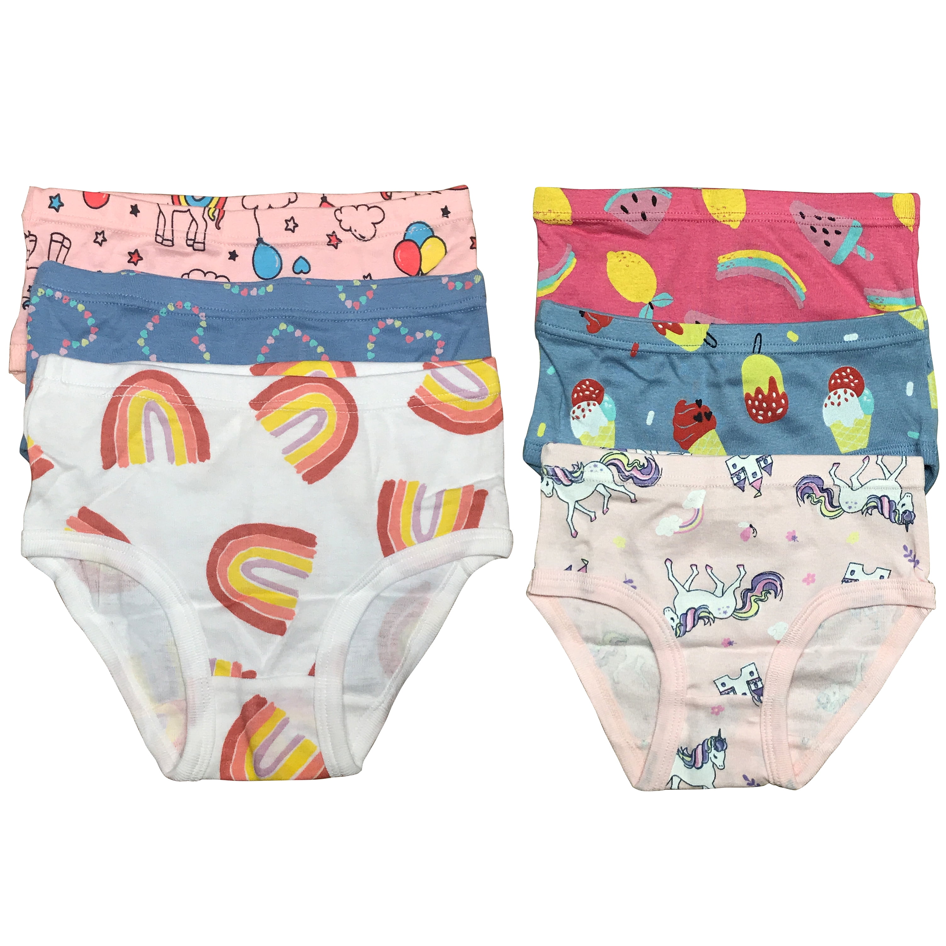 B&Q Soft and Stylish Cotton Briefs for Toddler Little Girls - 6-Pack ...