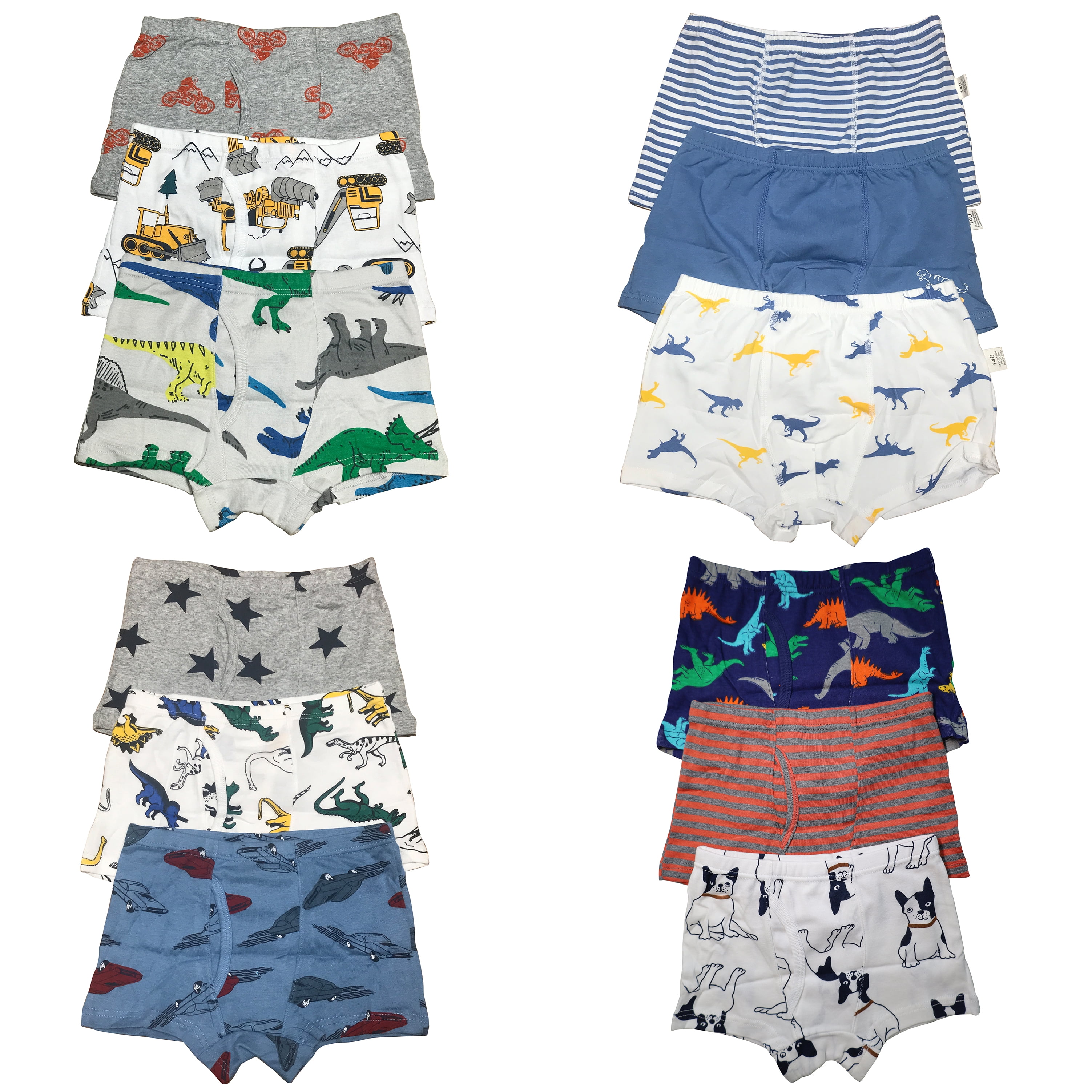 B&Q Toddler Boys 12-Pack Cotton Boxer Briefs - Sizes 4T-8T | Stylish ...