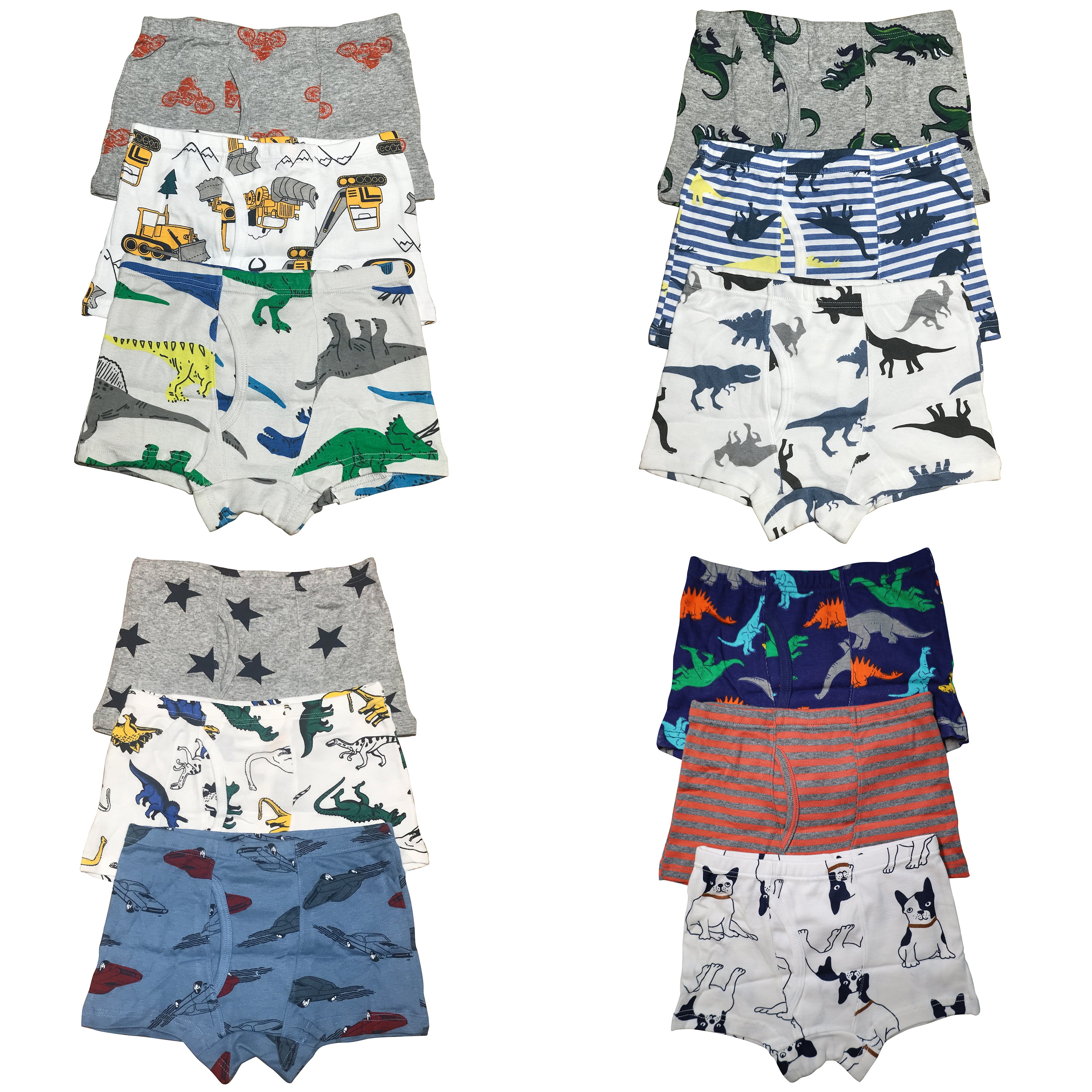 B&Q Toddler Boys 12-Pack Cotton Boxer Briefs - Sizes 4T-8T | Stylish ...