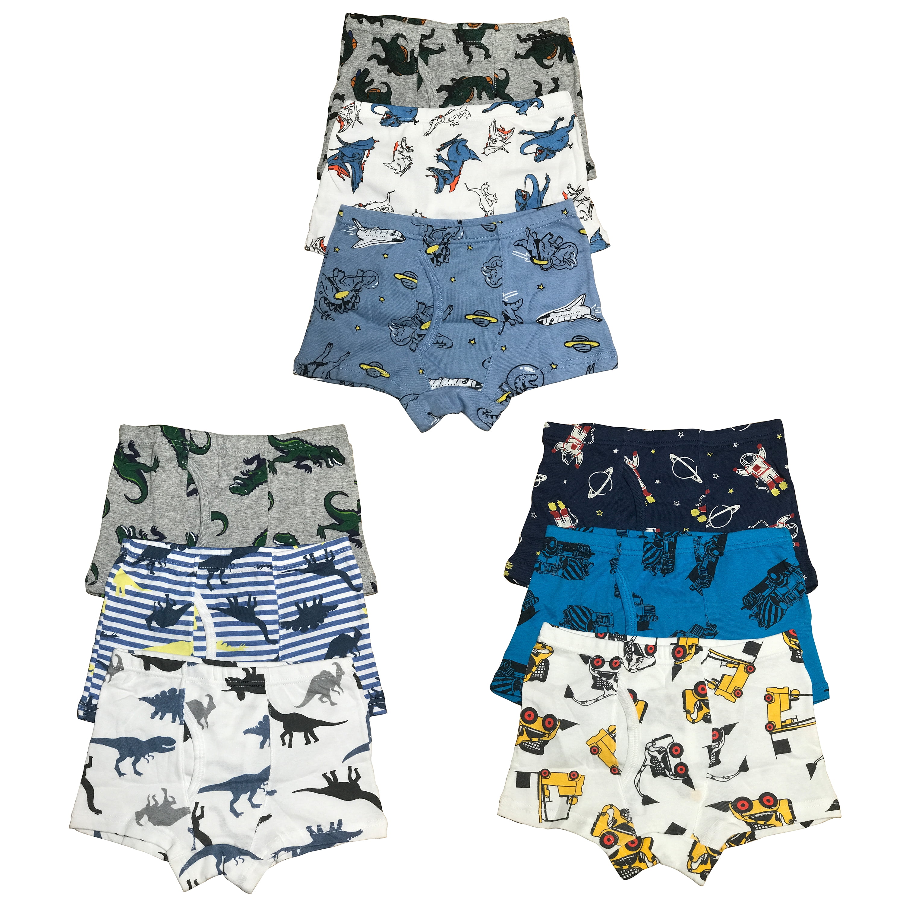 B&Q Toddler Boys 9-Pack Cotton Boxer Briefs - Sizes 4T-8T | Unmatched ...