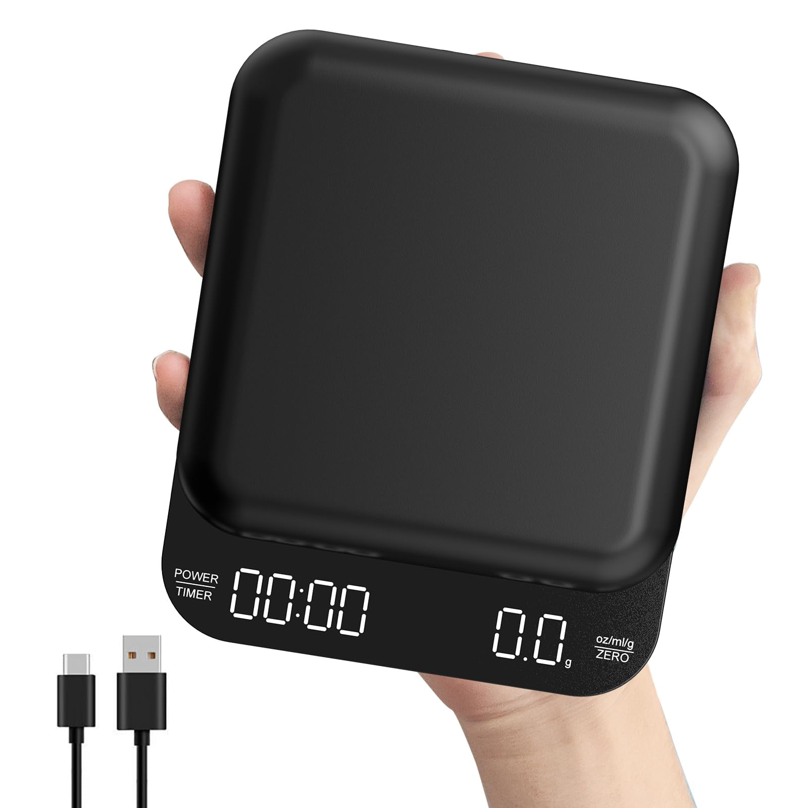 B-Qtech Mini Coffee Scale with Timer 3.5kg/0.1g High Precision Pour ...