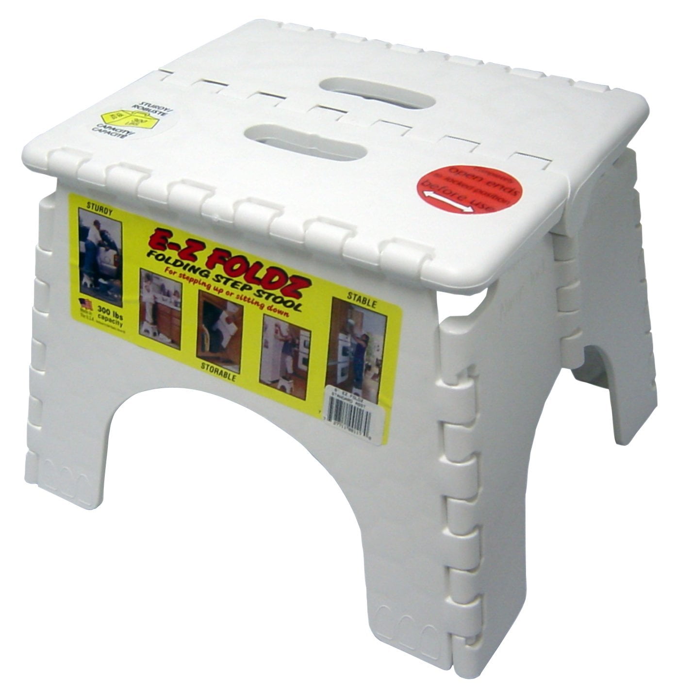 B&R Plastics 101-6 E-Z Foldz Step Stool - 9", White - Walmart.com