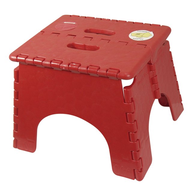 B&R Plastics 101-6R-RED E-Z Foldz Step Stool - 9", Red - Walmart.com