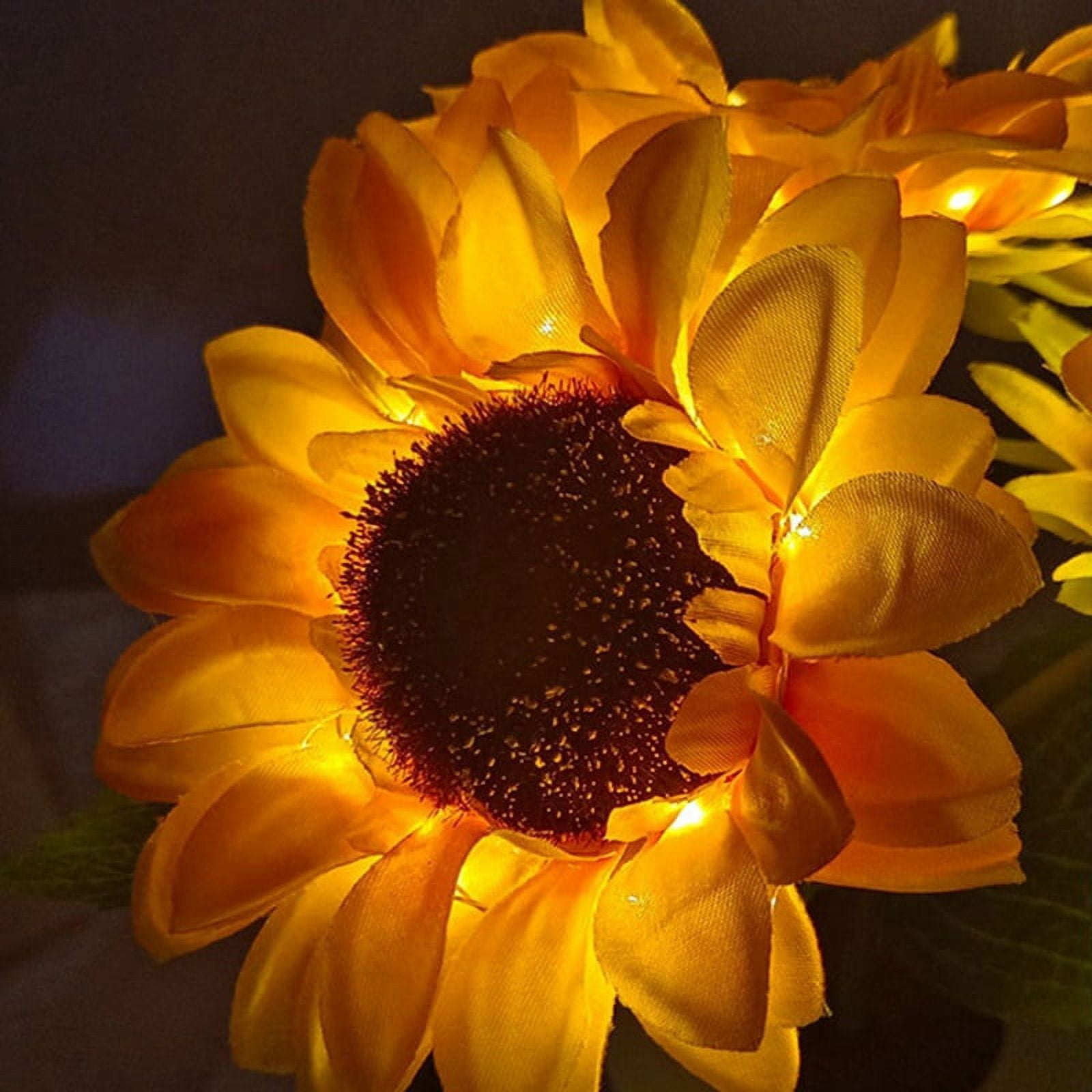 B Rechargeable Sunflower LED Simulation Night Light Table Lamp ...