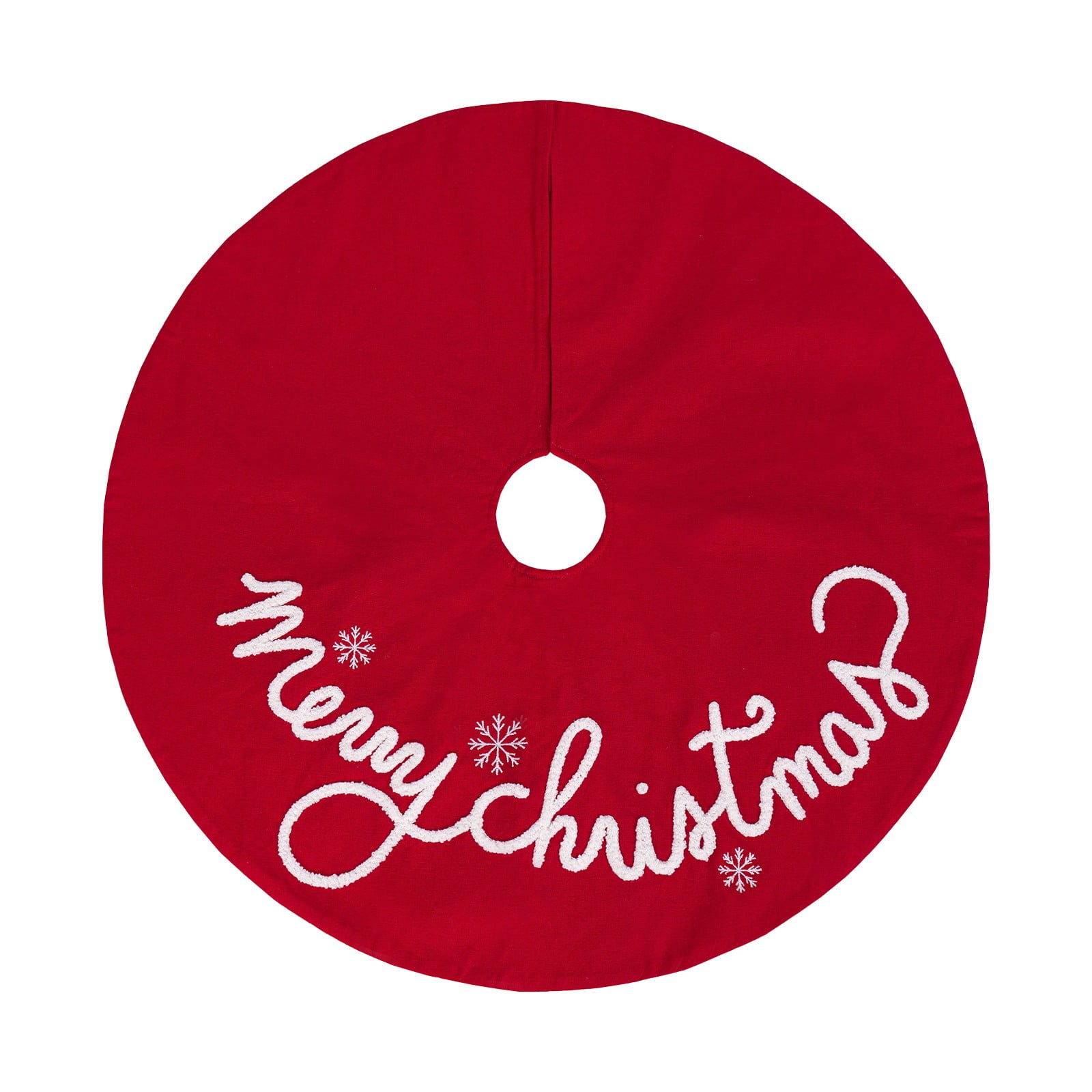 B Red Christmas Tree Skirt, Polyester Fiber 62Cm/92Cm Round Base Cover ...