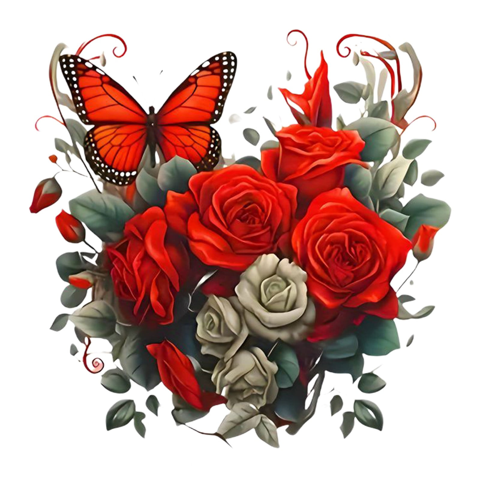 B Red Rose Car Decal, Bold Color, Waterproof Material, Adds Romantic ...