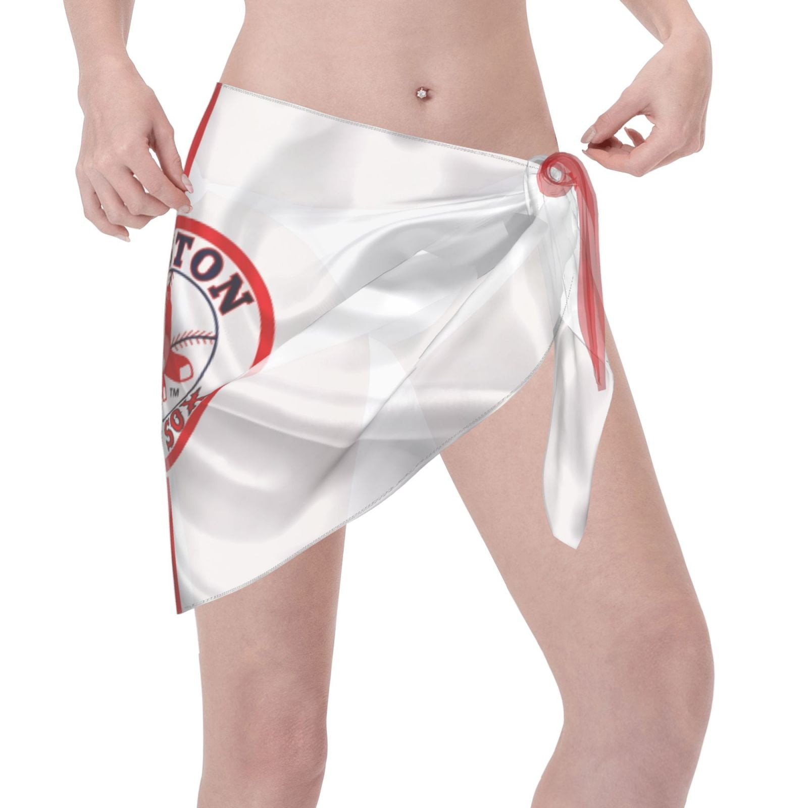 B_Red Sox_2025 Chiffon Beach Wrap Skirt - Versatile Cover Up | Bikini Sarong, Swim Wrap ...