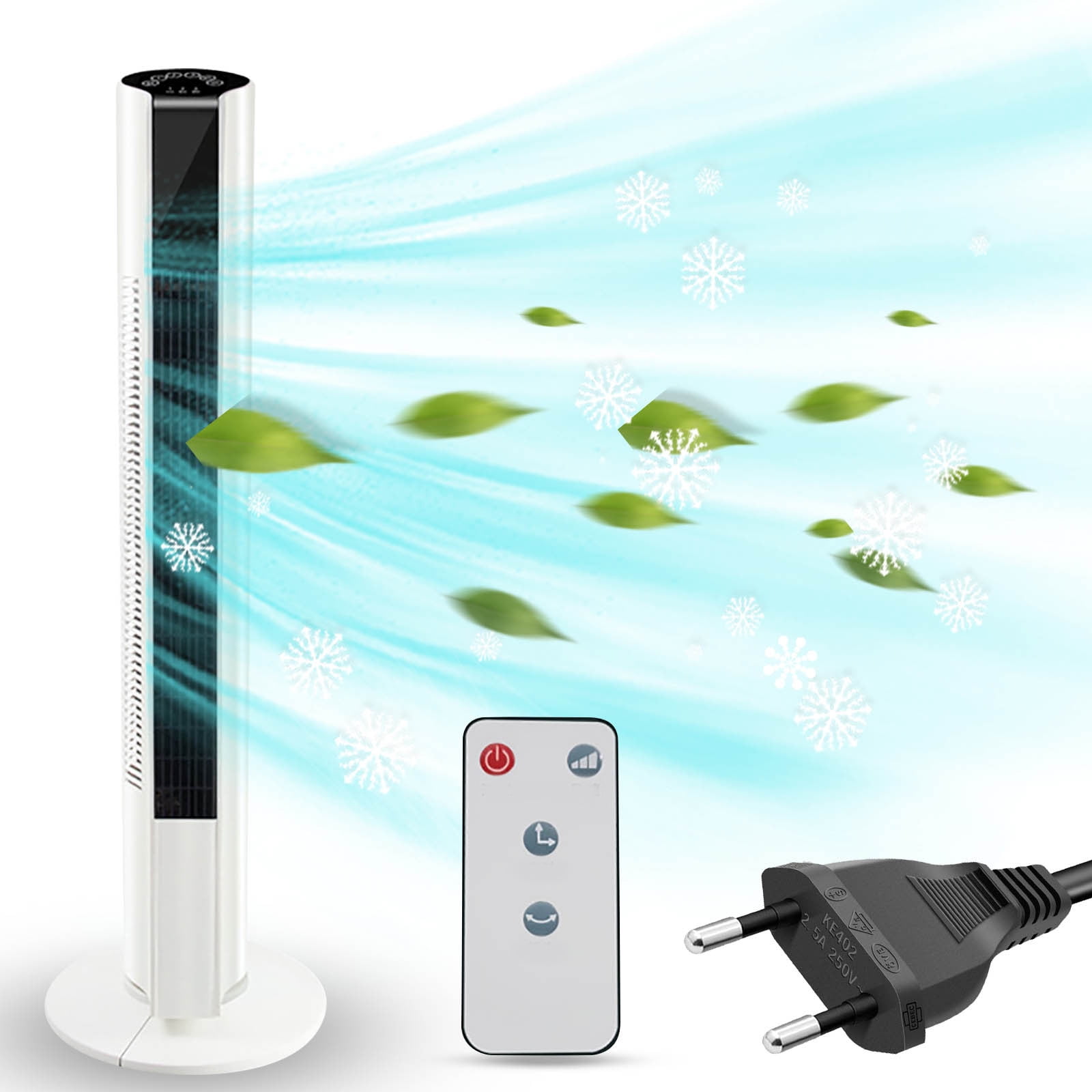 B Remote Control Quiet Tower Fan With Timer Oscillating Bladeless Floor ...