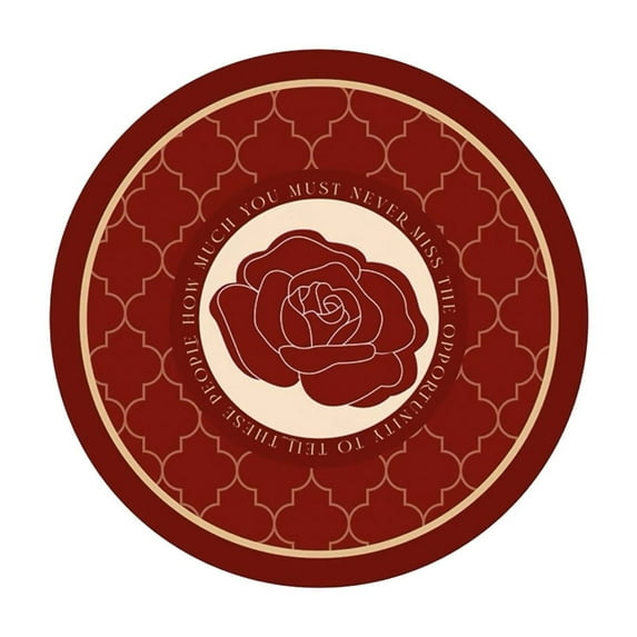 B Round Rose Pattern Rubber Placemat For Dining Table Kitchen Table ...