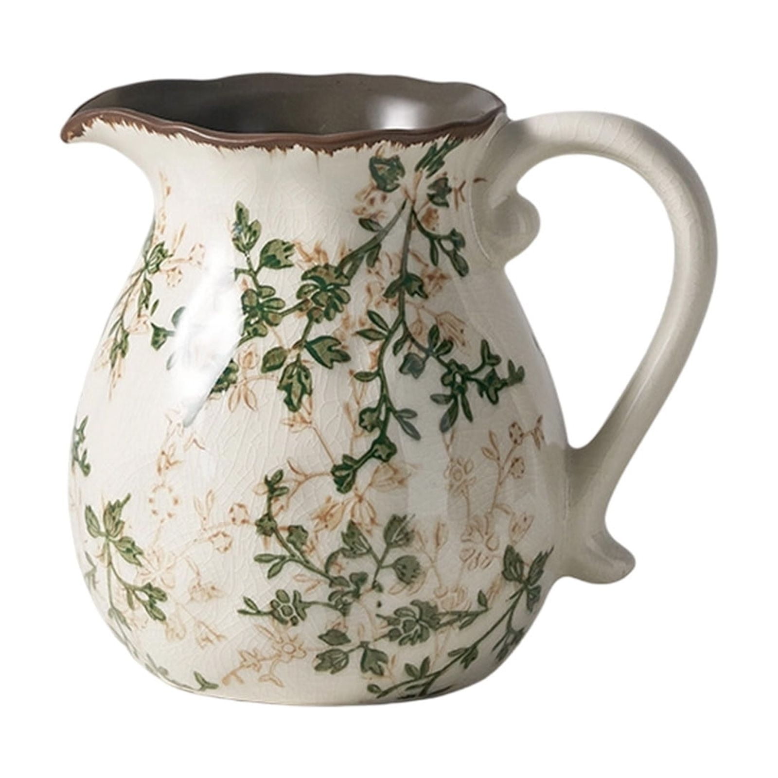 B Rural Ice Cracked Milk Pot Ceramic Vase Feng Shui Flower Arrangement ...