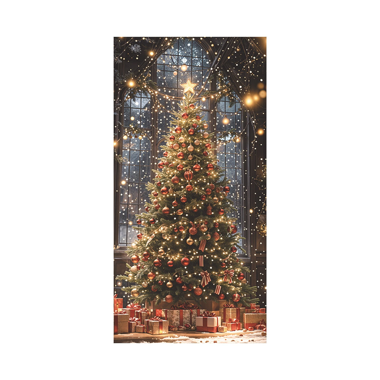 B Santa Claus Christmas Door Cover 35X71 Inches Polyester Holiday Party ...