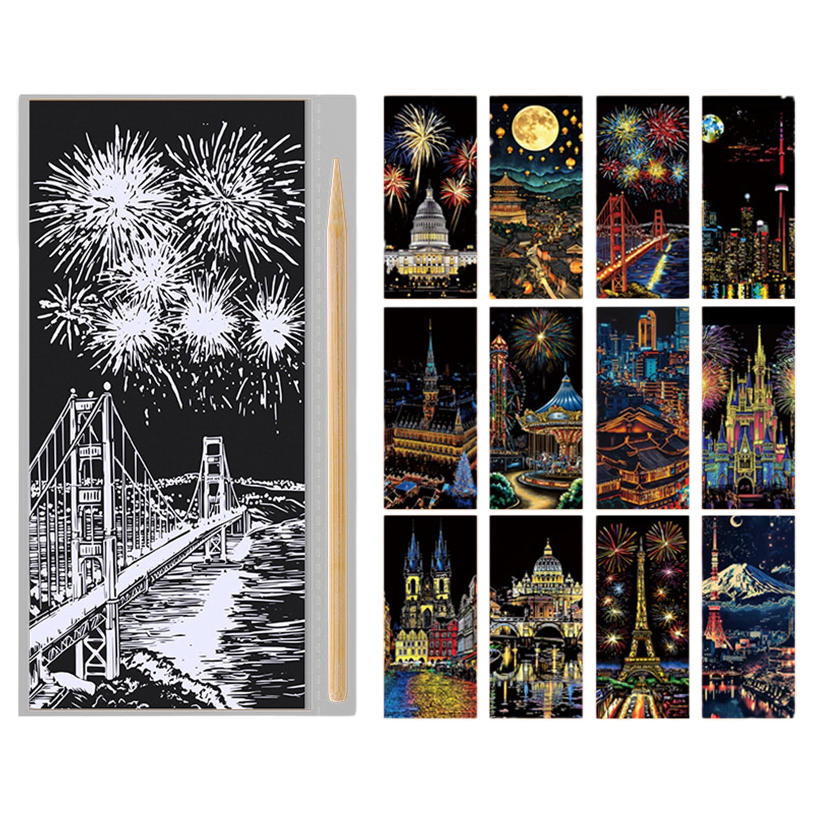 B Scratchboard Crafts For Kids And Adults Paper Colorful Engraving ...