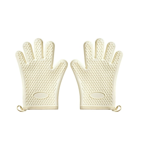 B Set Of Silicone Baking Gloves Heat Resistant Oven Mitts For Kitchen ...