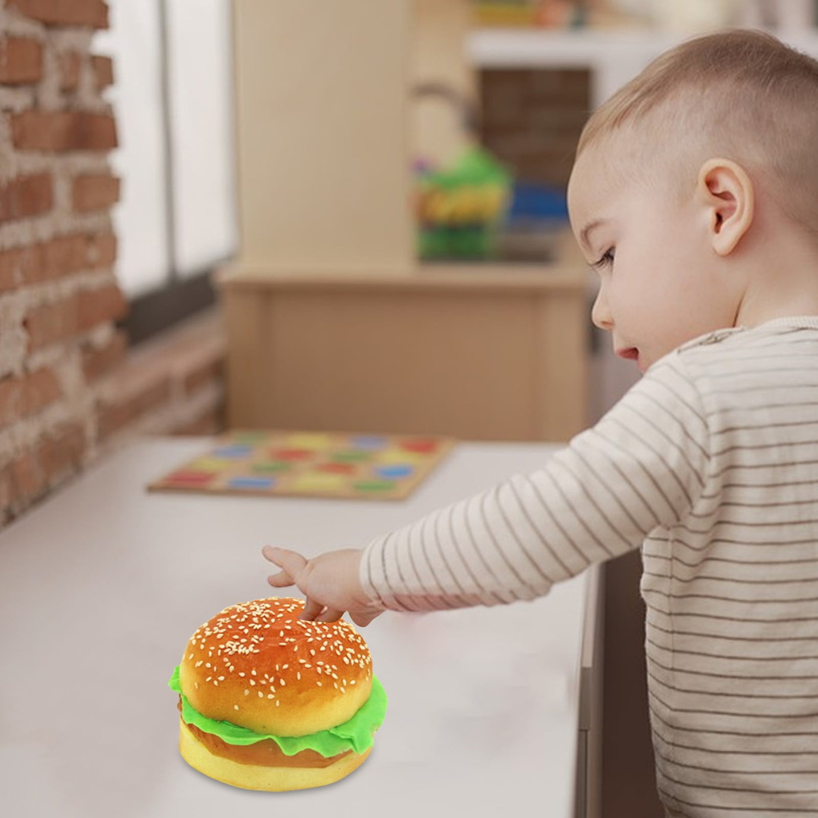 B Simulation Burger Model Fake Bread Ornament Photography Prop Home ...