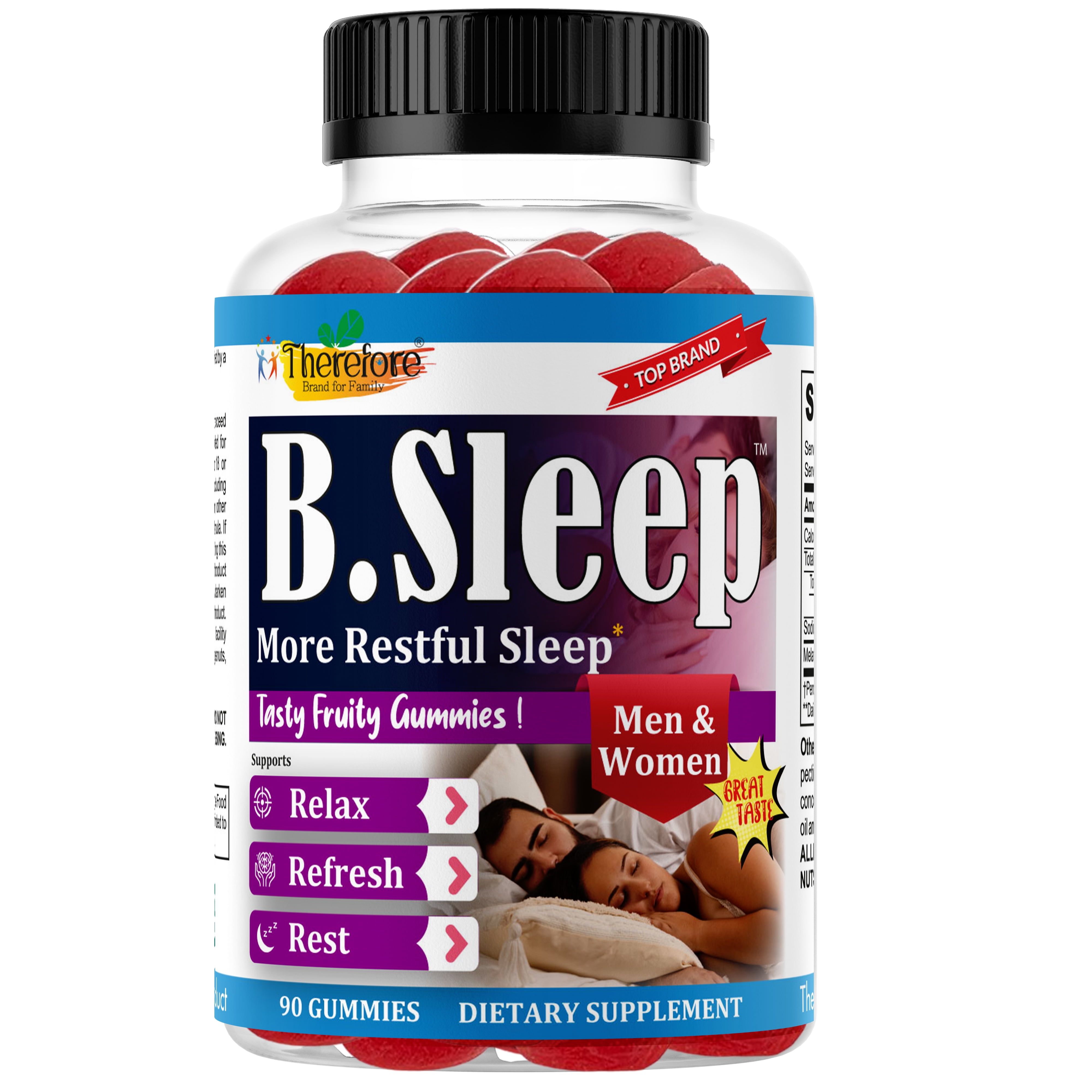 B. Sleep Supplement, Calm an Active Mind, Ease to Sleep 60 Strawberry ...