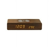 B Smart Led Mirror Alarm Clock With Wireless Charging Temperature ...