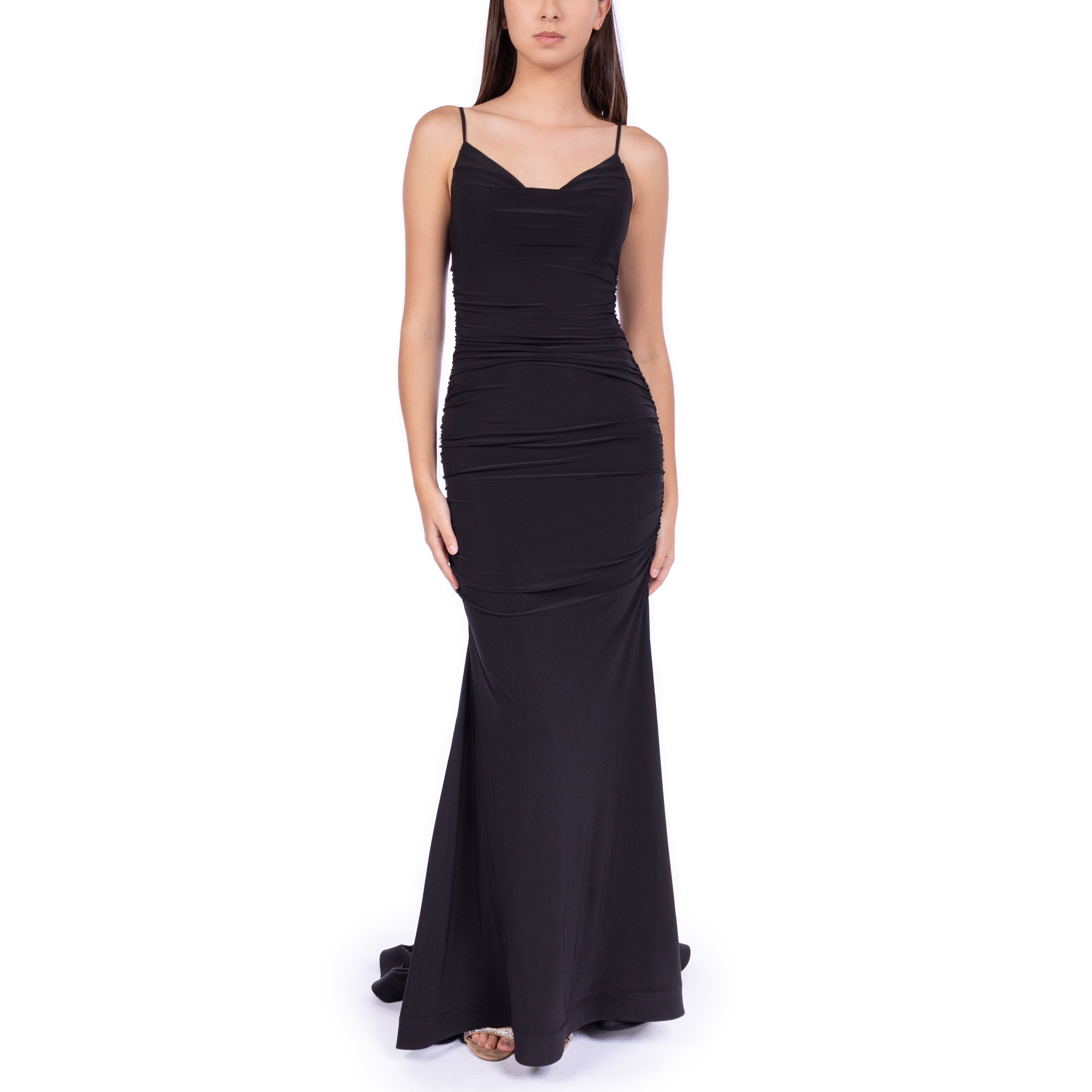 B. Smart Maxi Prom Dress with Spaghetti Straps and Shirring - Walmart.com