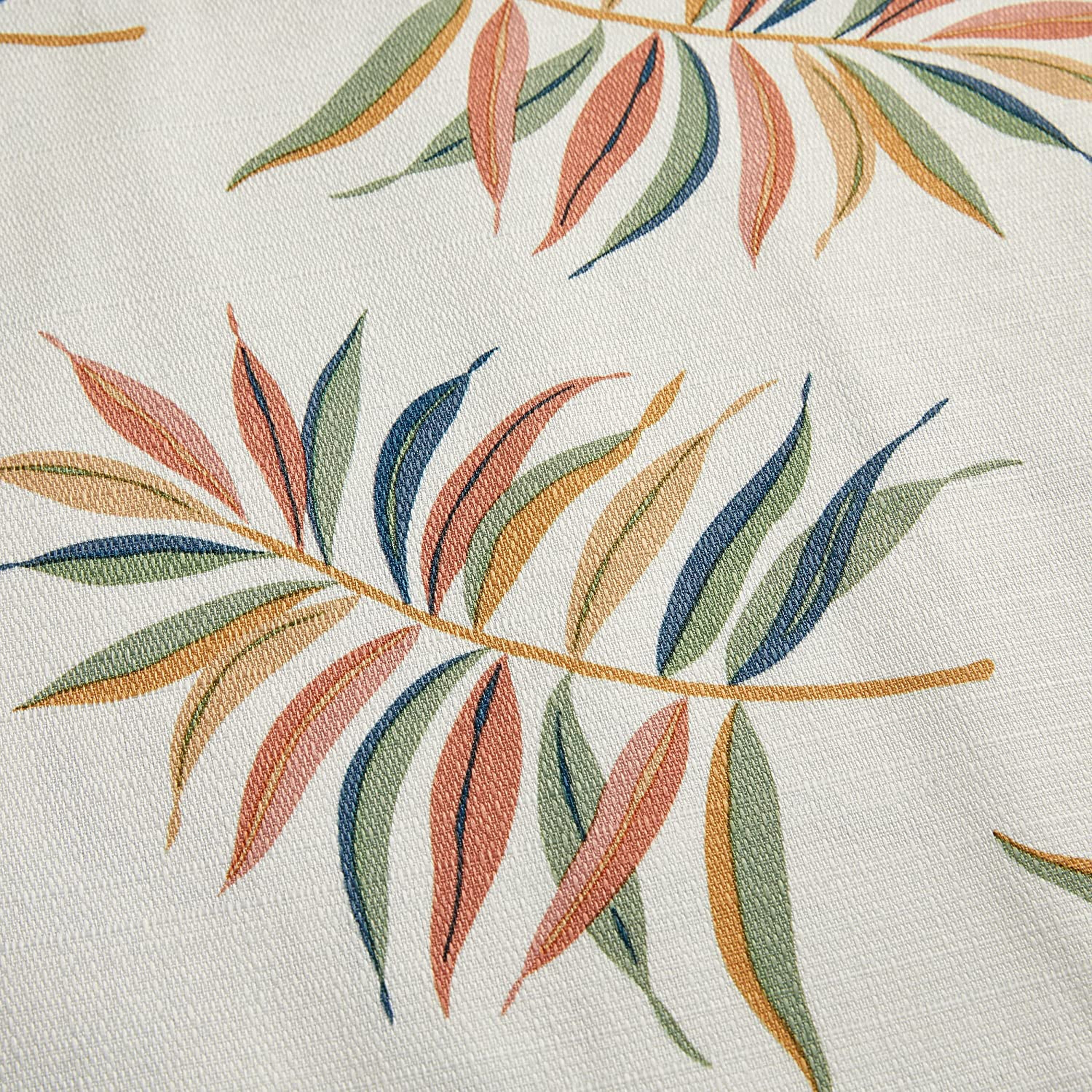 B. Smith Printed Woven Fabric Tablecloth, White/Multi - Boho Leaf ...