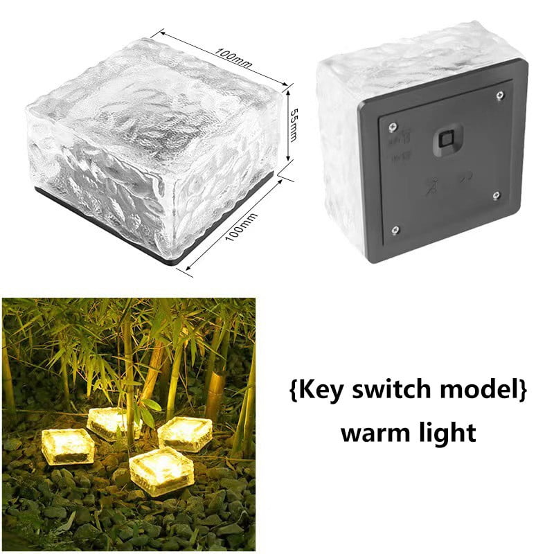 B Solar Powered Square Ice Cube Light Outdoor Garden Landscape Lawn ...