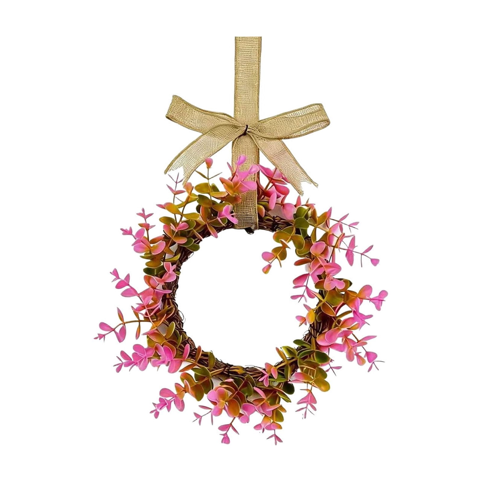 B Spring Winter Artificial Greenery Door Wreath 1Pc 11.8 Inches Round ...