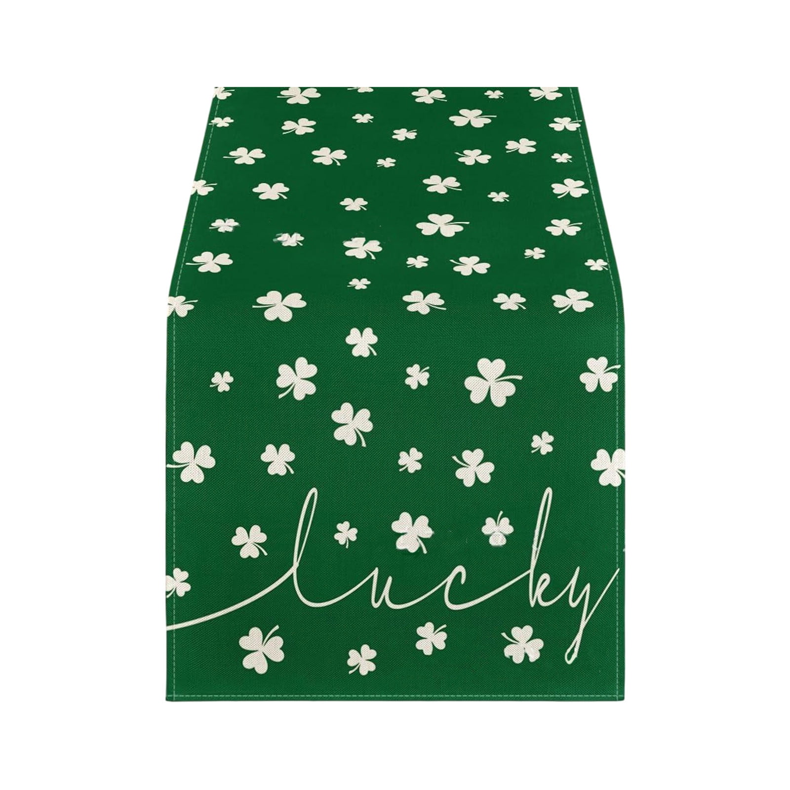 B St Patricks Day Table Flag Irish Green Clovers Pattern Heat ...