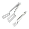 B Stainless Steel Grill Clamp Spatula Cooking Tongs Double Sided Anti ...