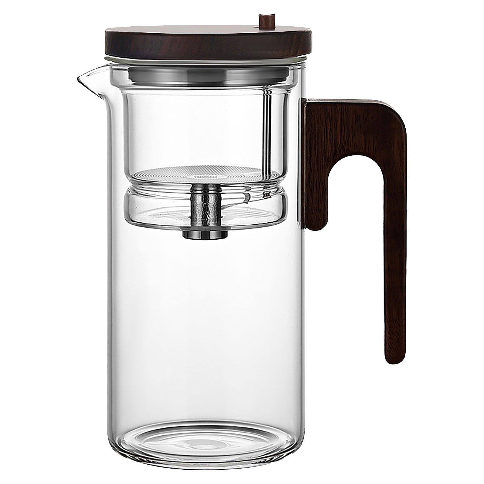 B Stainless Steel Tea Strainer Glass Teapot One Click Filtration Tea ...
