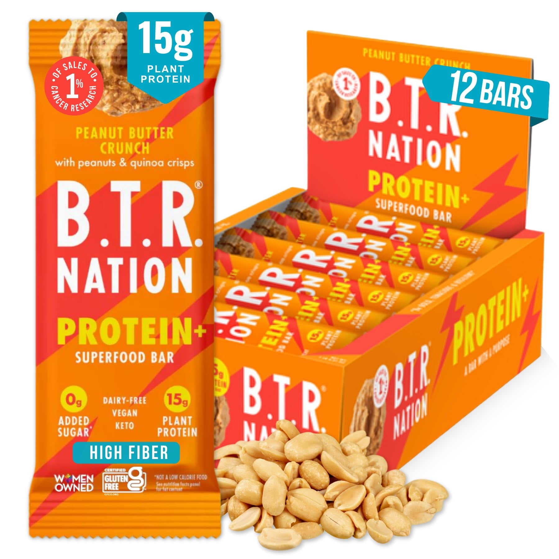 B.T.R Nation Vegan Keto Plant Based High H2FSDProtein & HIgh Fiber Bars ...