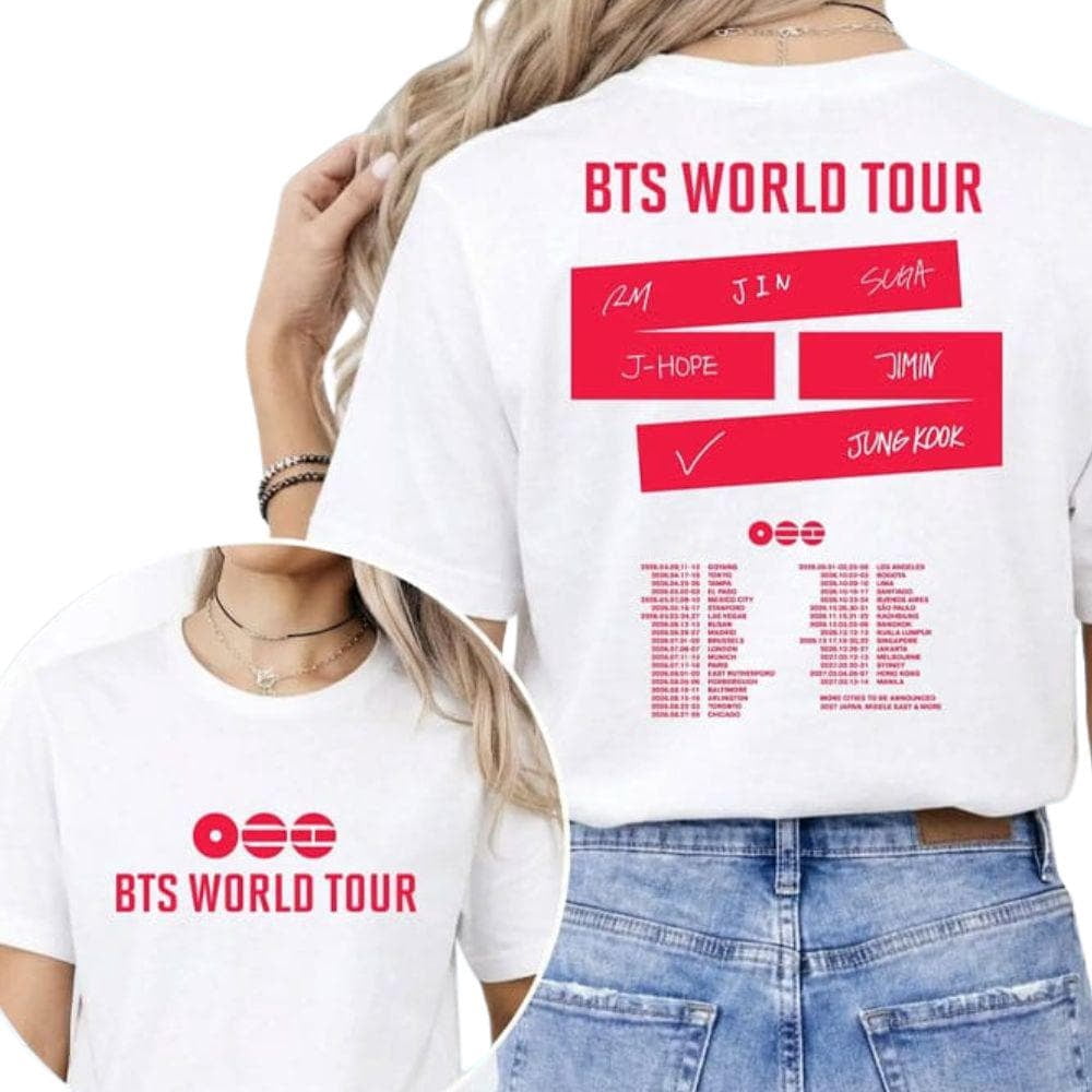 B.T.S 2026 World Tour T-Shirt, Bangtan Kpop Band Concert Outfit, Kpop ...