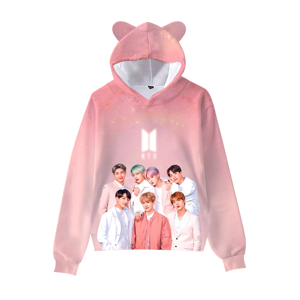 B-T-S Cat Ear Hoodie Merchandise B-T-S Merch Stuff Kp-op Sweatshirt ...