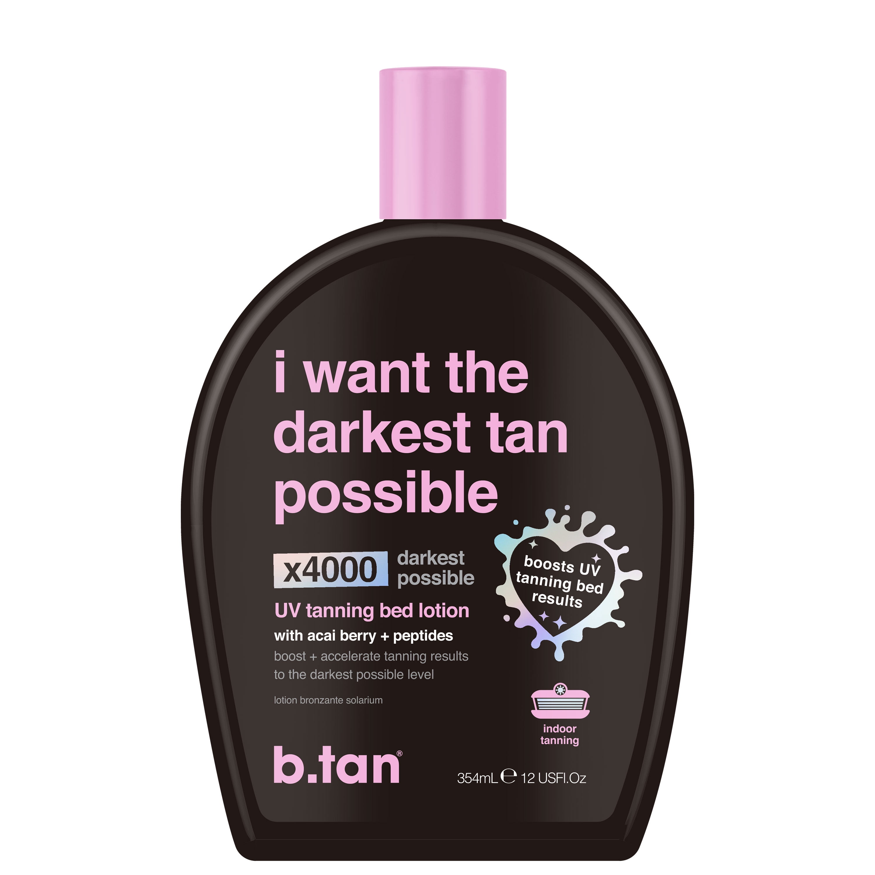 b.tan Darkest Possible Tan Accelerator - UV Tanning Bed Lotion with ...