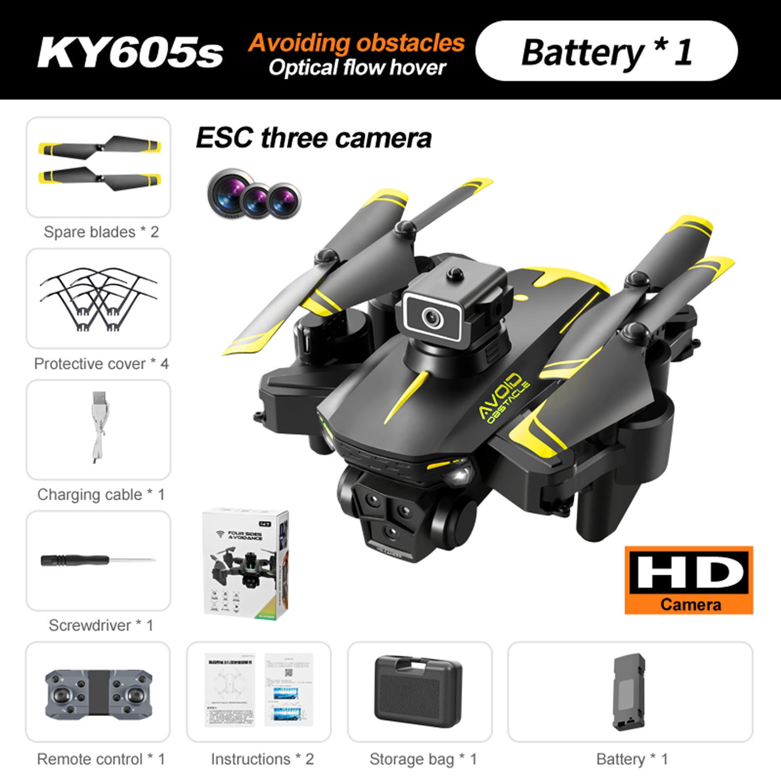B Three Camera Aerial Photography Drone With Obstacle Avoidance ...