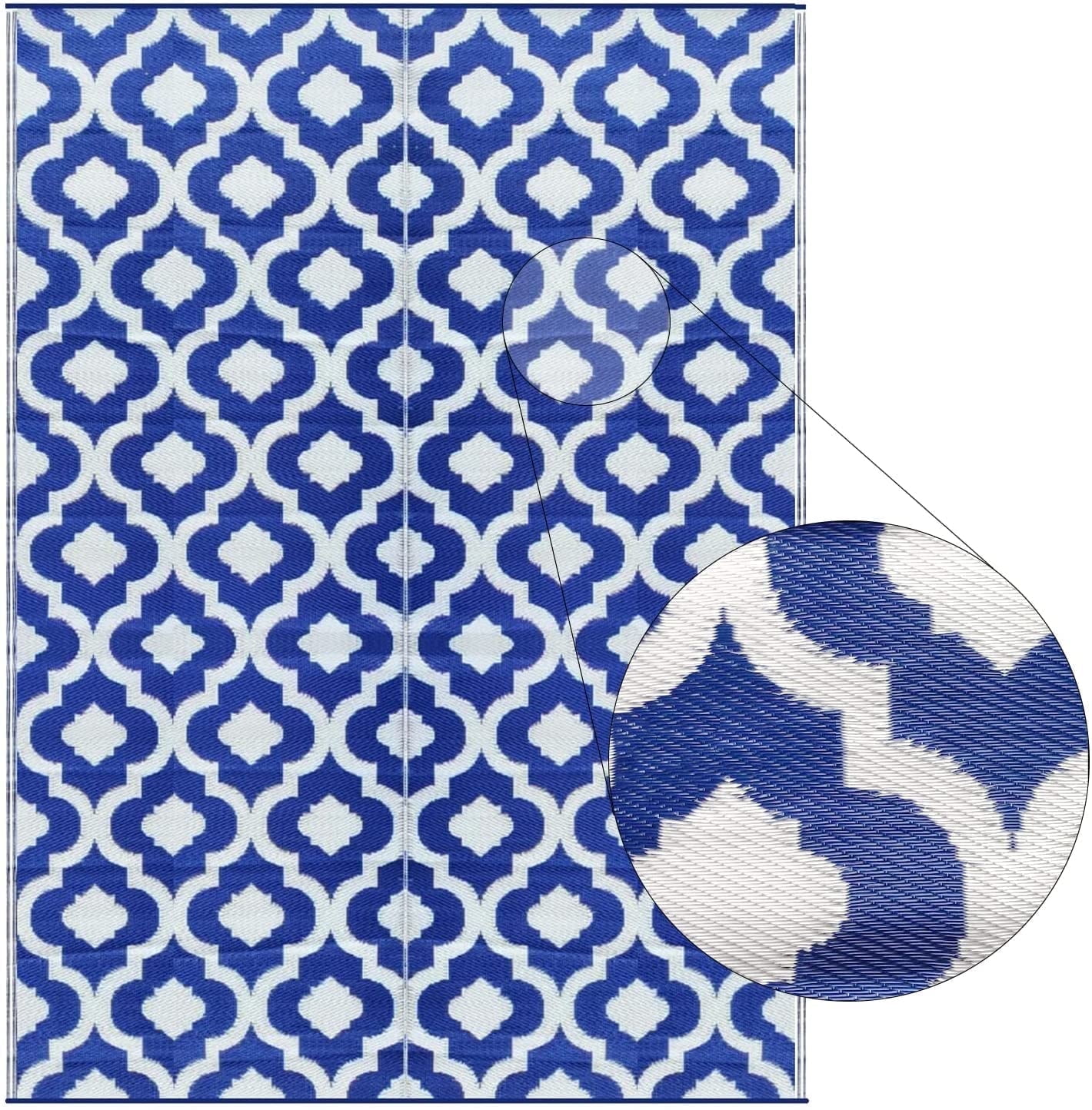 B-USA Large Outdoor Patio Rug, 5x7 ft, Reversible, Waterproof, Camping ...