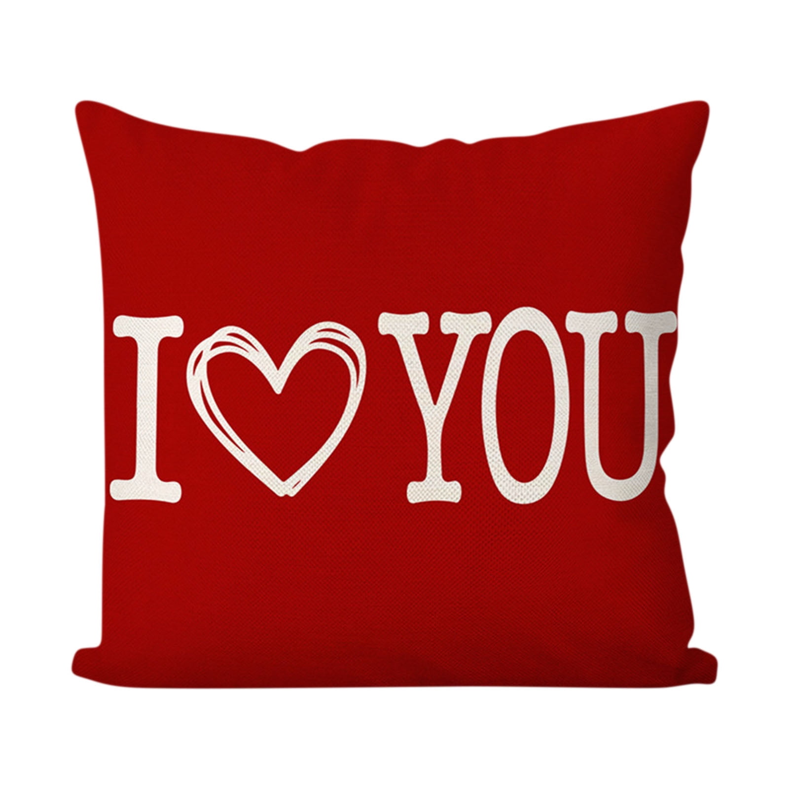 B Valentine'S Day Pillow Cover, Linen Cushion Case With Hidden Zipper ...