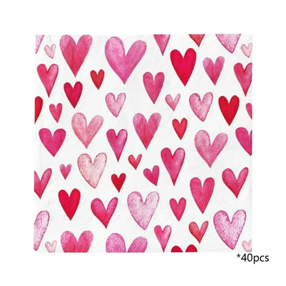 B Valentine'S Day Pink Heart Decoration Napkins, Disposable Paper ...