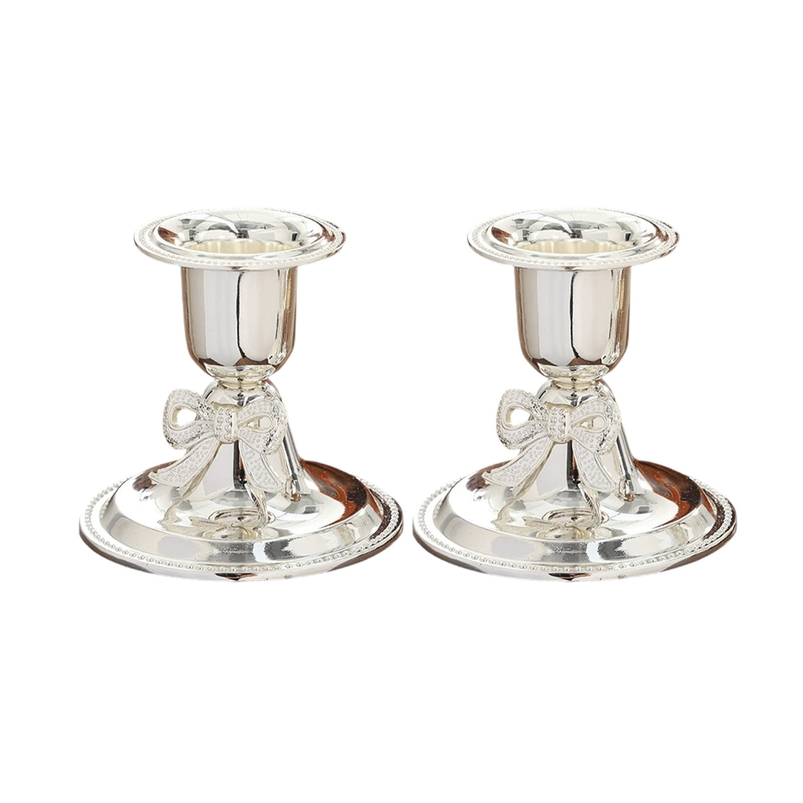 B Vintage Candlestick Pair With Modern Metal Design, Sturdy Iron ...