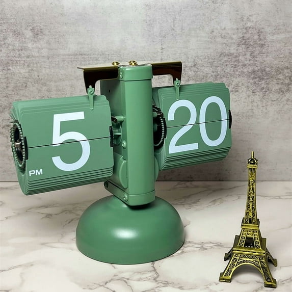 B Vintage Style Flip Clock With Gear Driven Movement Battery Powered ...