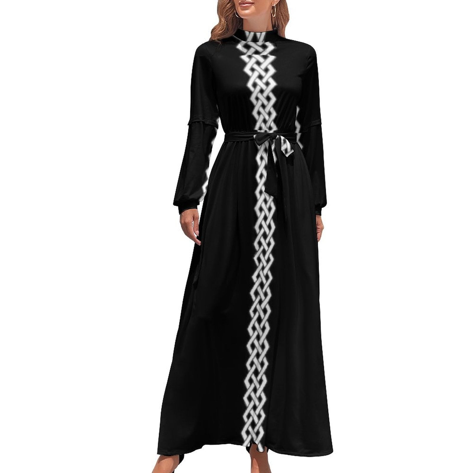 B&W Knot Long Dress elegant chic women dresses promotion elegant ...