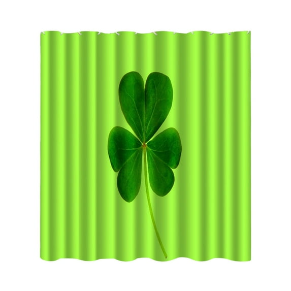 B Waterproof Clover Leaf Pattern Polyester Shower Curtain For Bathroom ...